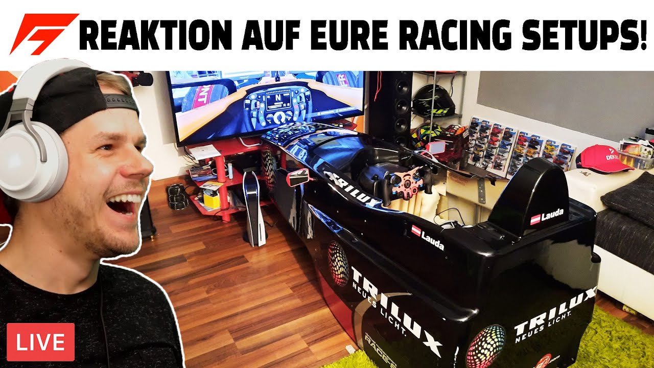 Patrick REAGIERT auf Racing und Gaming Setups von Zuschauern - YouTube