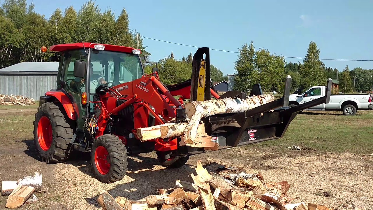 Firewood Processor - Halverson on a Kubota - YouTube