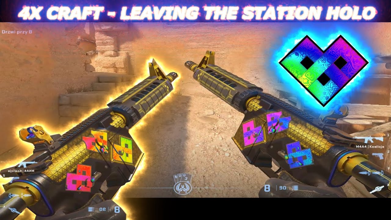 CS2 m4a4 coalition + 4x leaving the station holo sticker (old craft ...