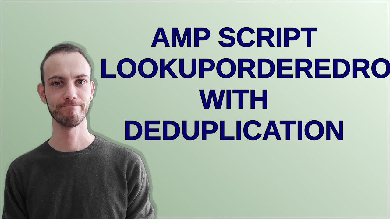 Salesforce: AMP script LookUpOrderedRows with deduplication - YouTube