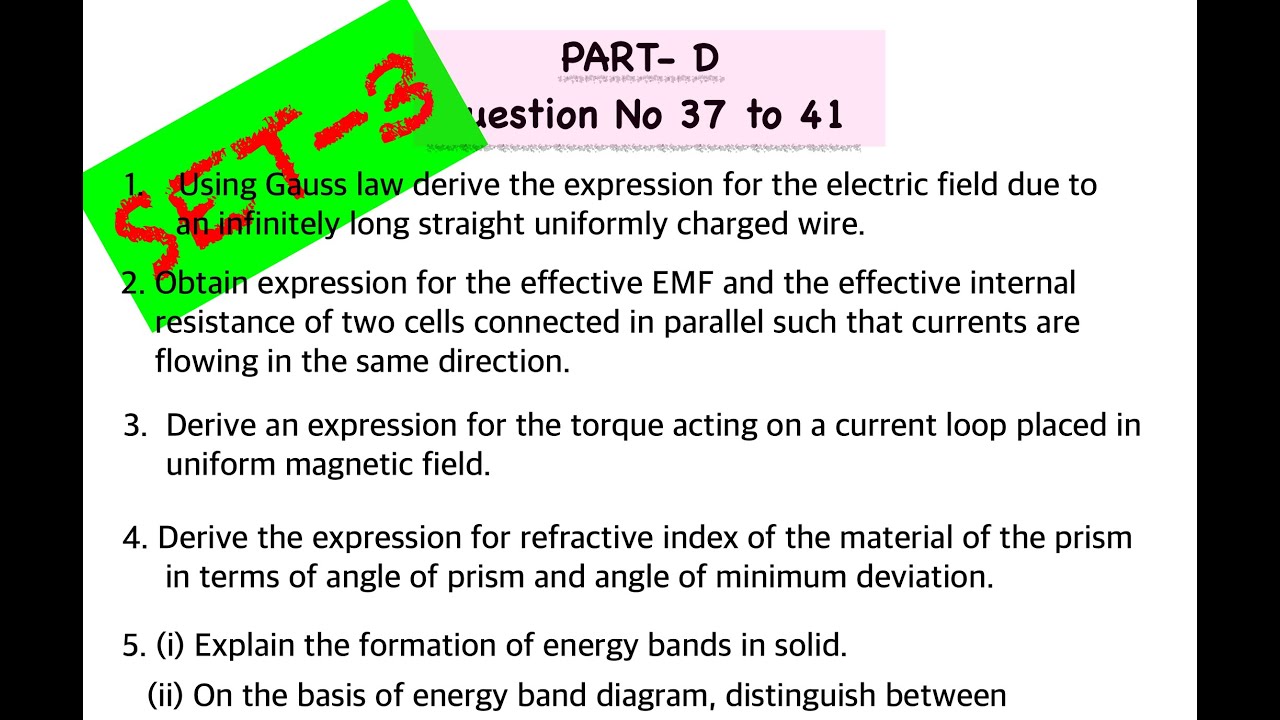 SET 3 PART D Questions & Answers - YouTube