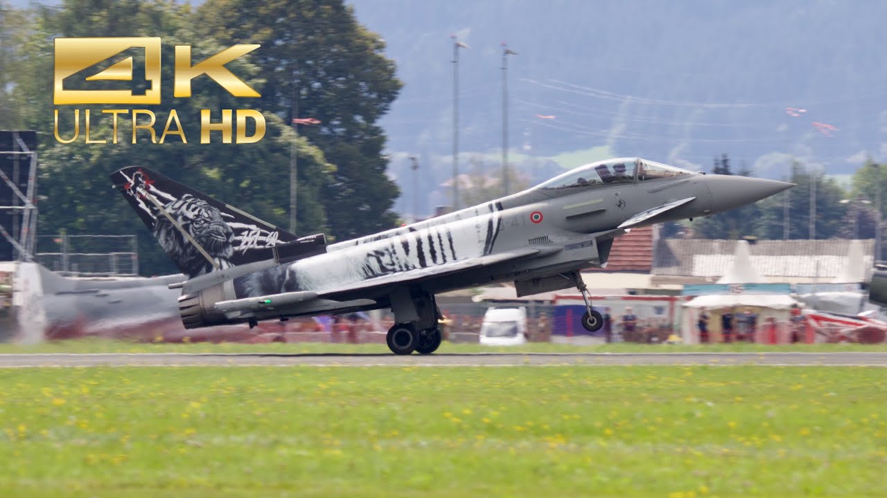 (4K) Eurofighter Typhoon Italian Air Force Tiger Livery arrival MM7324 ...