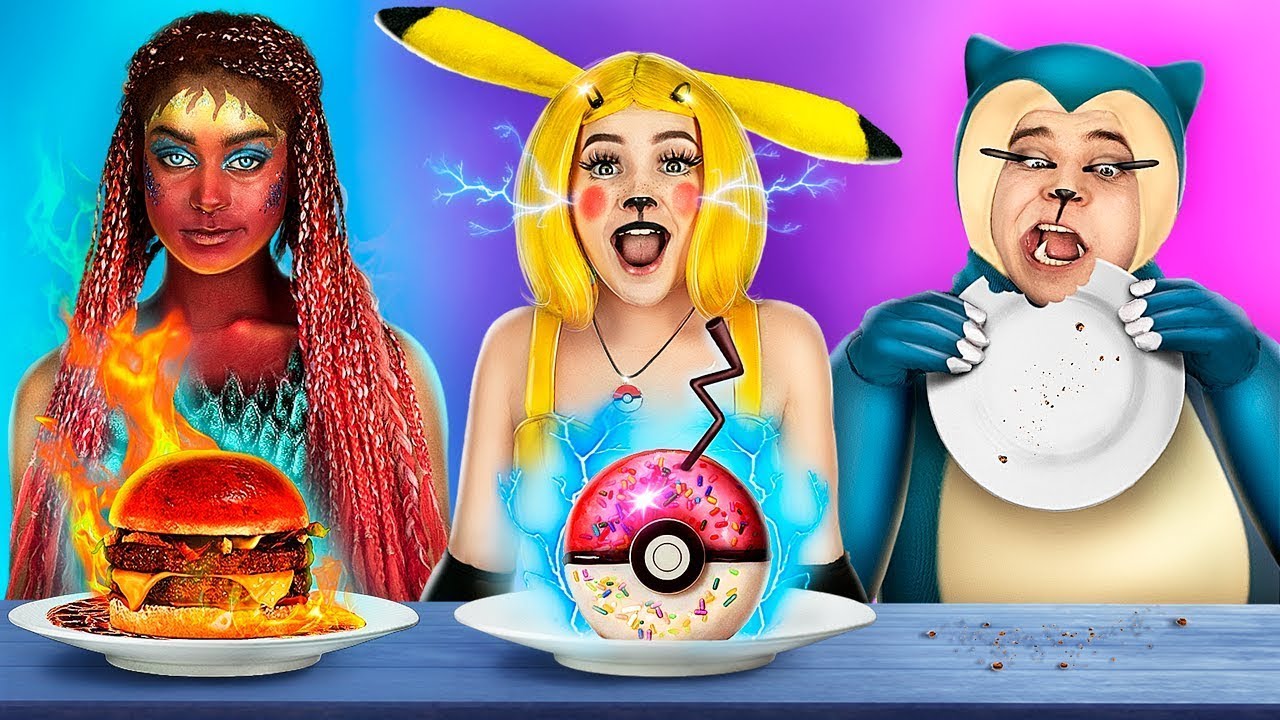Tantangan Makanan Pokemon! Pokemon vs Makanan! Pikachu Di Kehidupan ...
