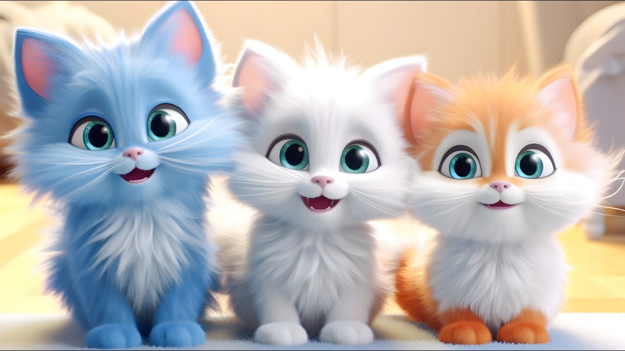 Three Little Cats , Baby Shark Animals Song For Kids Nursery Rhymes ...