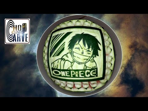 One Piece # Monkey D. Luffy Watermelon Carving - YouTube