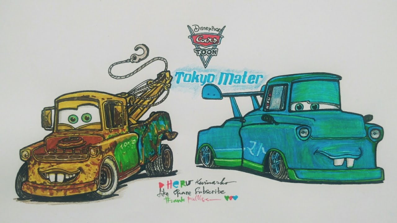 Drawing Tokyo Maters, cara menggambar, menggambar Tokyo Maters Cars ...