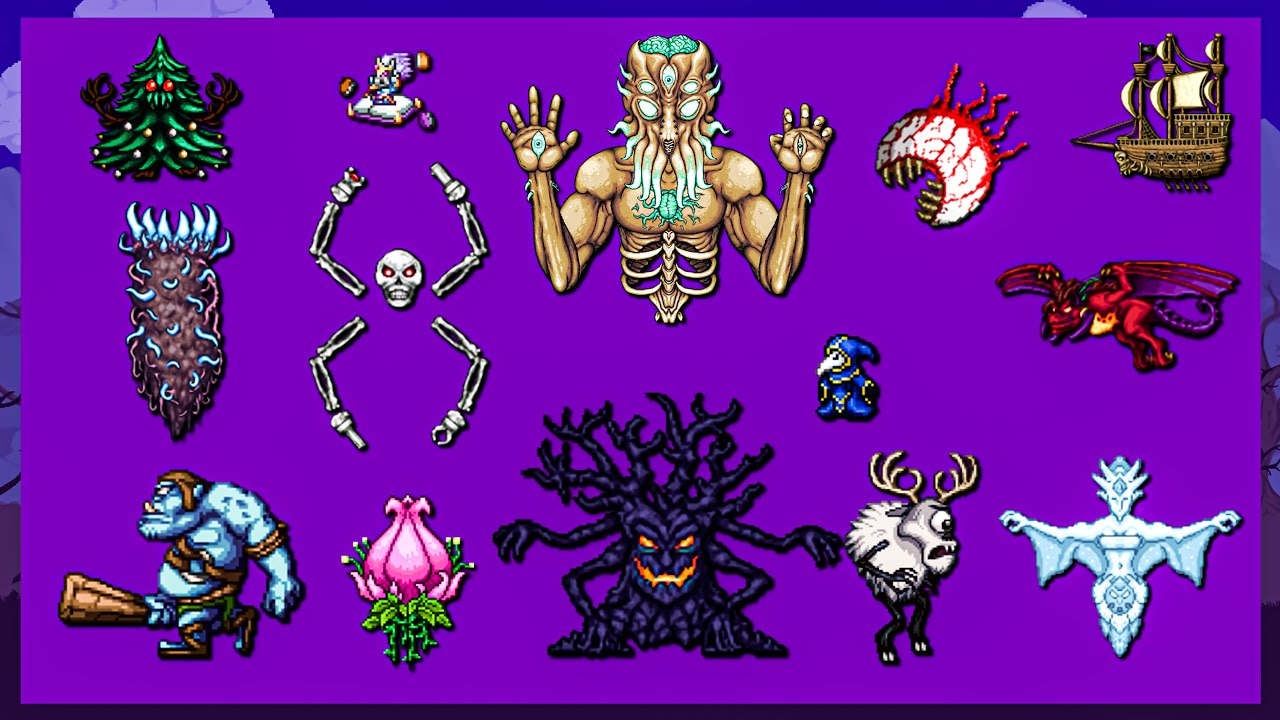 TERRARIA All Bosses - YouTube
