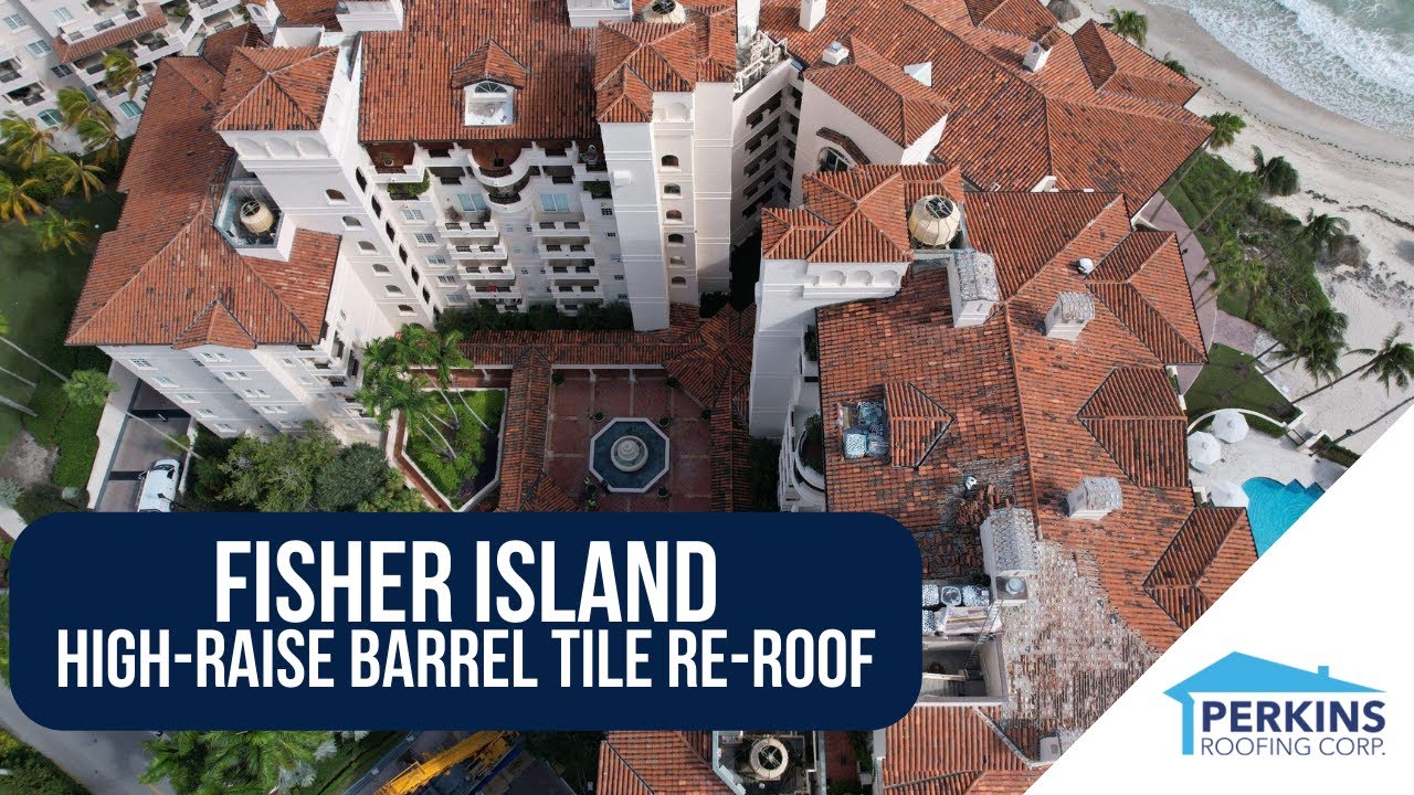Fisher Island High-Rise Barrel Tile Re-Roof Part 1 - YouTube