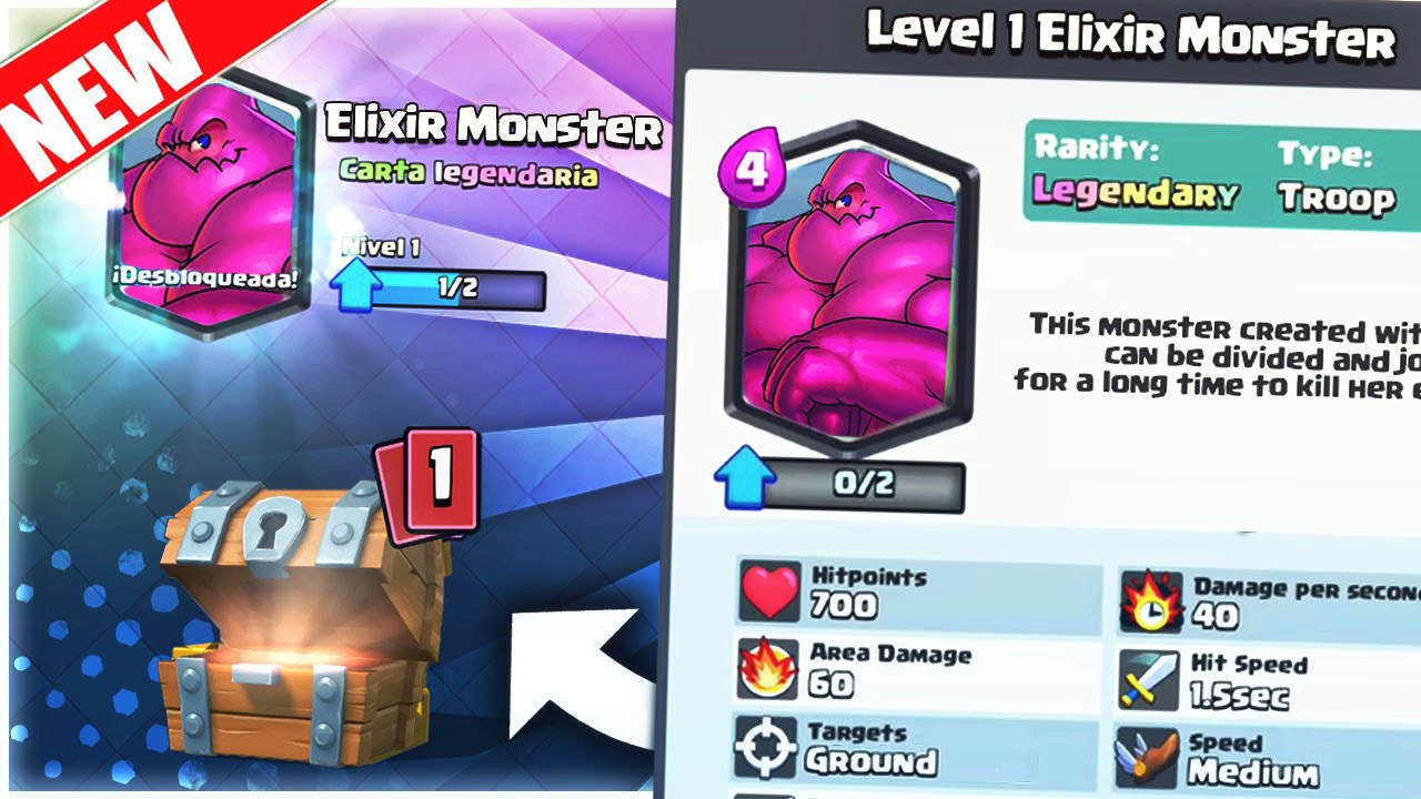 La NUEVA CARTA de Clash Royale "MONSTRUO DE ELIXIR" Nueva Actualización ...