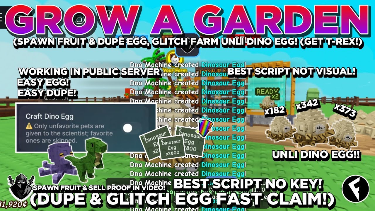 [NEW] Grow A Garden Script OP | INFINITE DINOSAUR EGG! PET SPAWNER ...