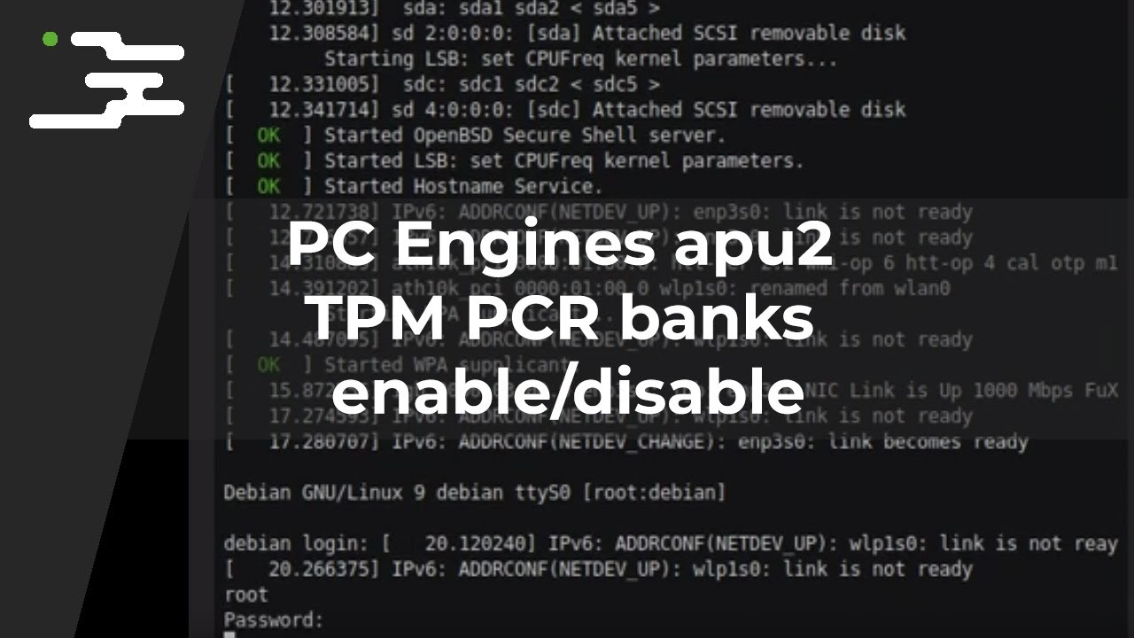 PC Engines apu2 TPM PCR banks enable/disable - YouTube