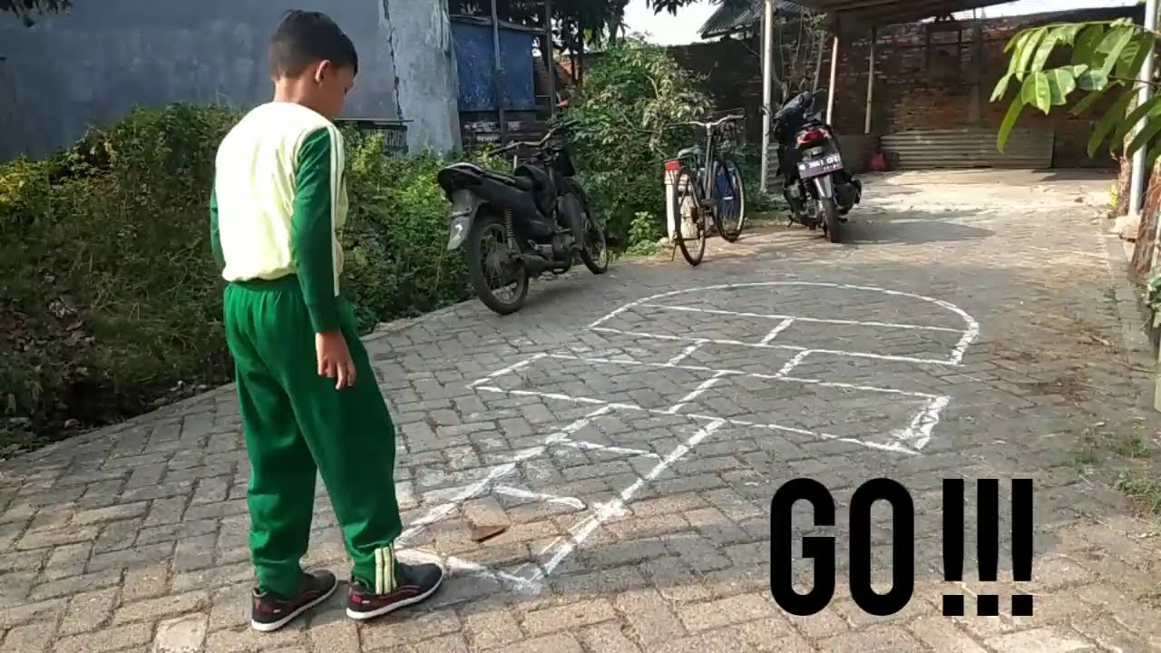 Permainan tradisional engklek untuk tugas sekolah - YouTube