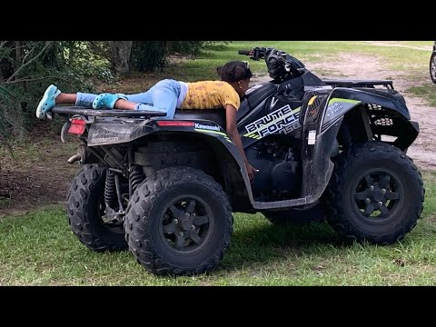 Kawasaki Brute Force 750 ATV Ride POV: Pure Audio Deep Water Mud Riding ...