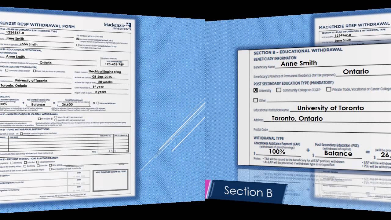 Mackenzie Education Savings Plan - RESP Withdrawal Form - YouTube