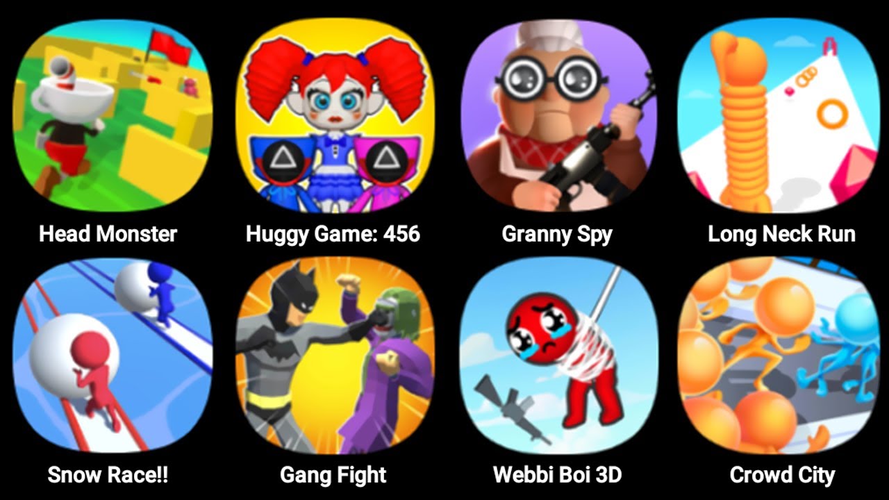 Head Monster Survival, Huggy Game 456, Granny Spy, Long Neck Run, Snow ...