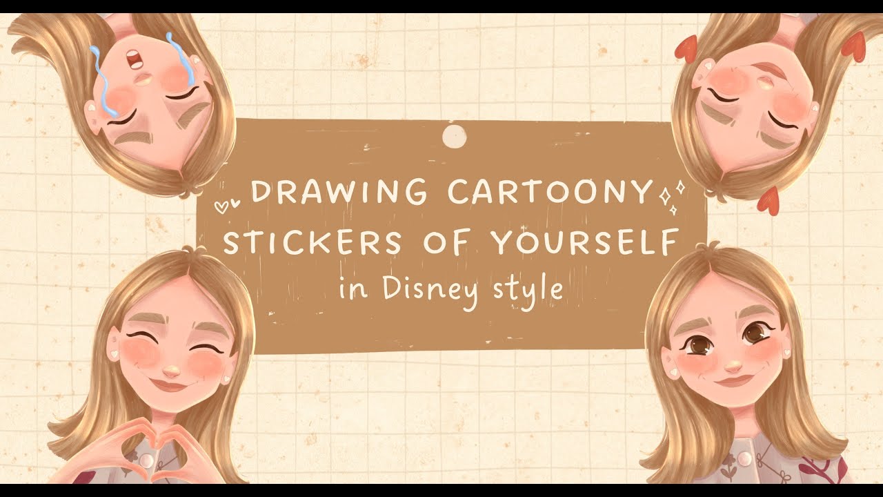 course on drawing cartoony stickers of yourself in disney style ️🎨 how ...