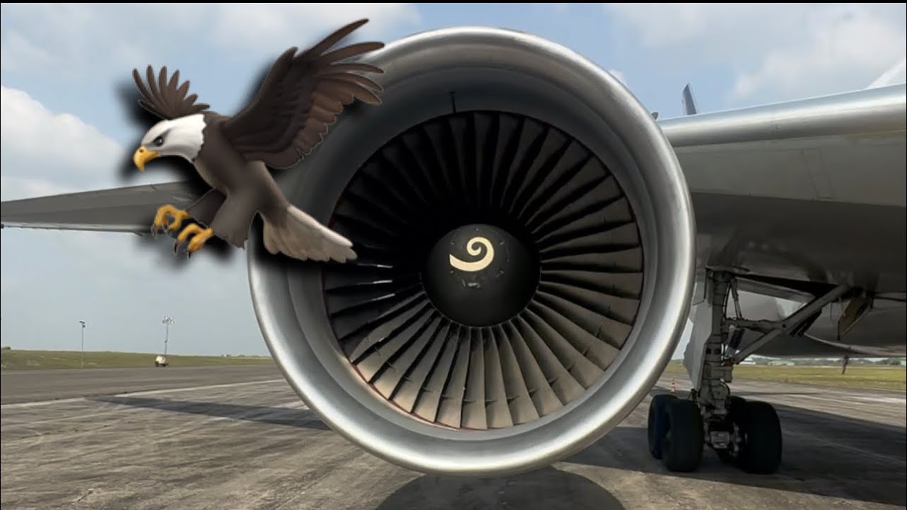 BIRD SUCKED by AIRPLANE TURBINE L👀K what happens next #aviation #fact # ...