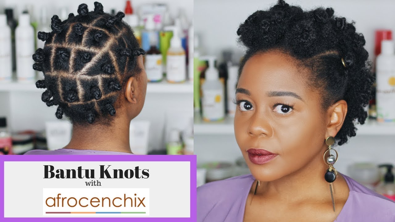 Bantu Knot Out Style with Afrocenchix Spring 🍃 - YouTube