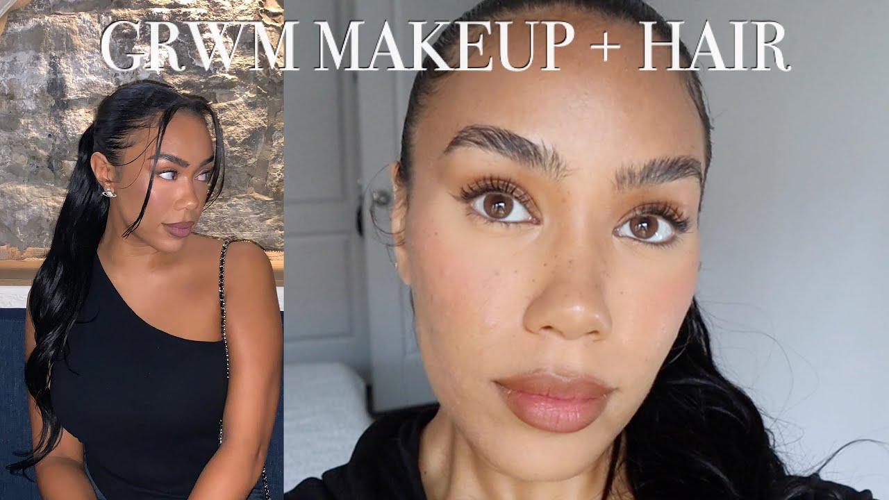 #CLEANGIRLMAKEUP + HAIR! Sleek Ponytail Using Bundles | Makeup Therapy ...