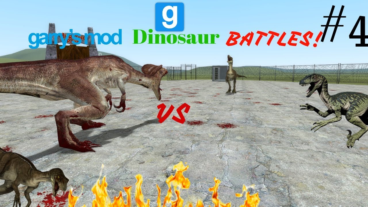 Gmod Dinosaur Battles Episode 4: Velociraptor vs Dilophosaurus! - YouTube
