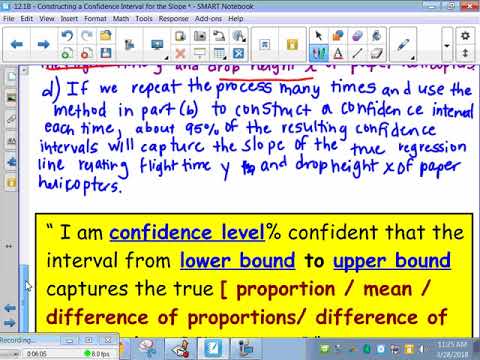 AP Stats - 12.1B - Constructing a Confidence Interval for Slope - YouTube