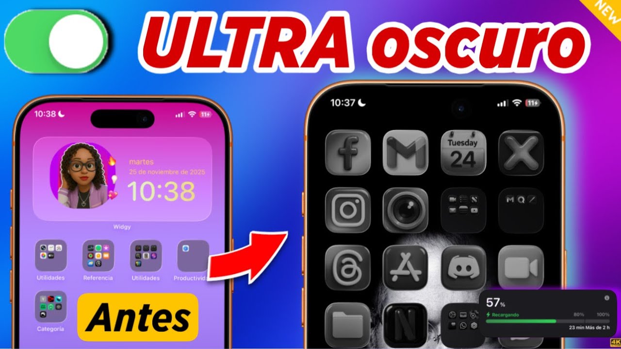 Modo Ultra oscuro En iPhone (tutorial) - YouTube