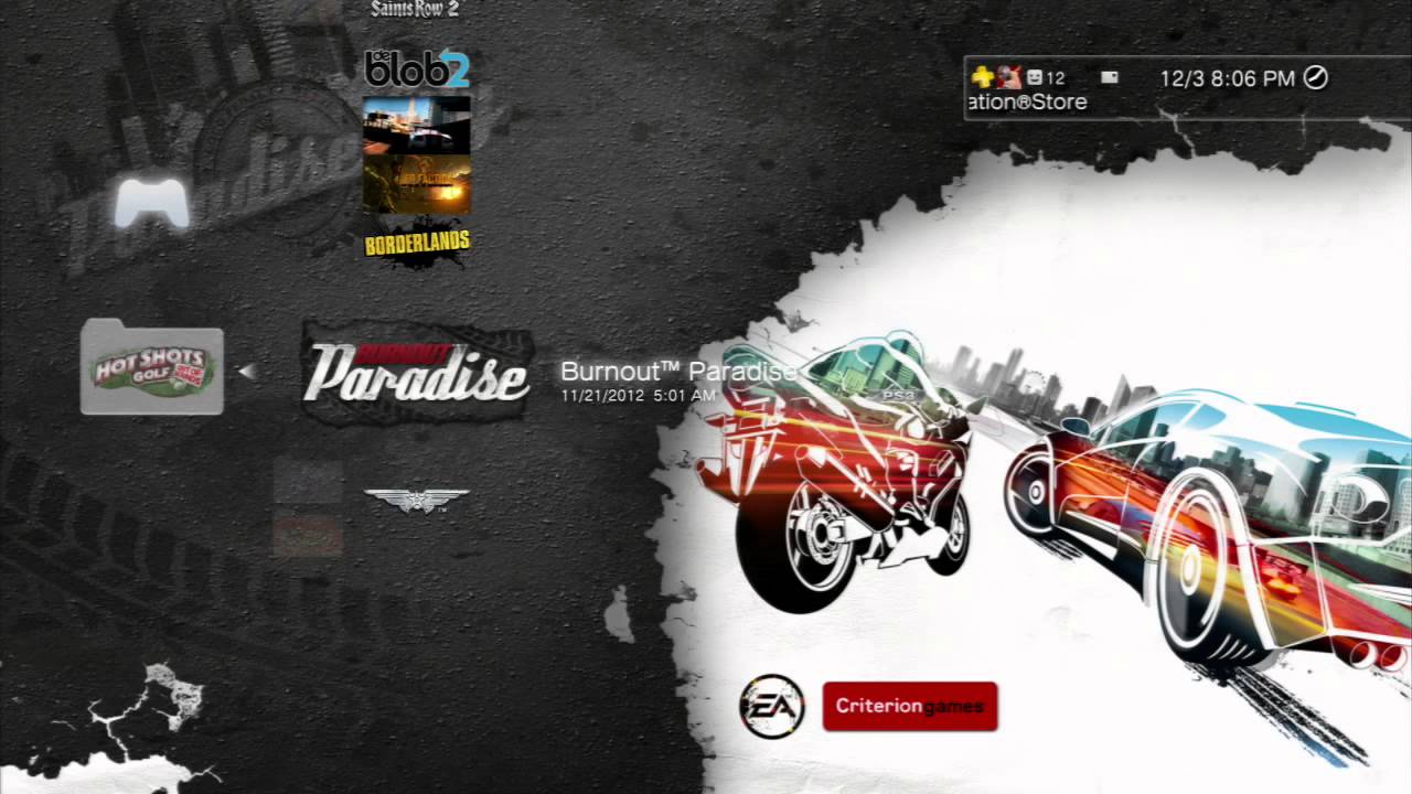 PS3 XMB Splash Screens - Burnout Paradise - YouTube