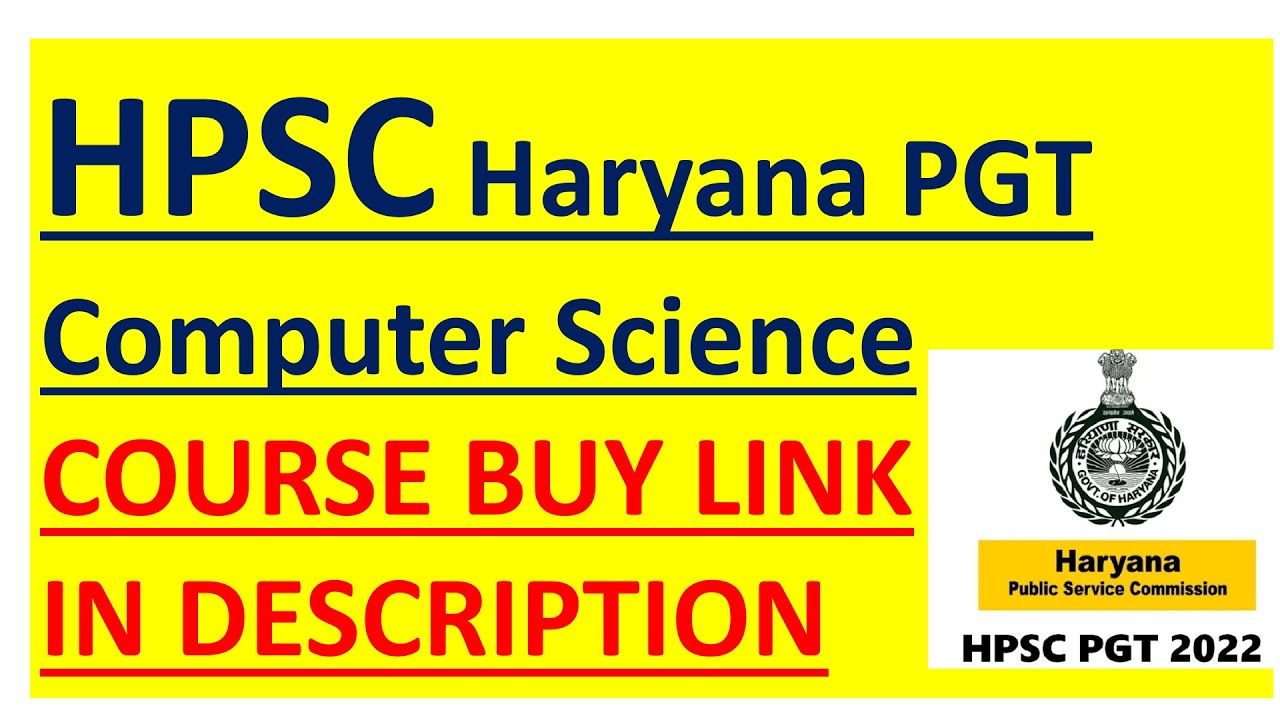 HPSC Haryana PGT Computer Science COURSE BUY LINK IN DESCRIPTION (Published Only For Today ...