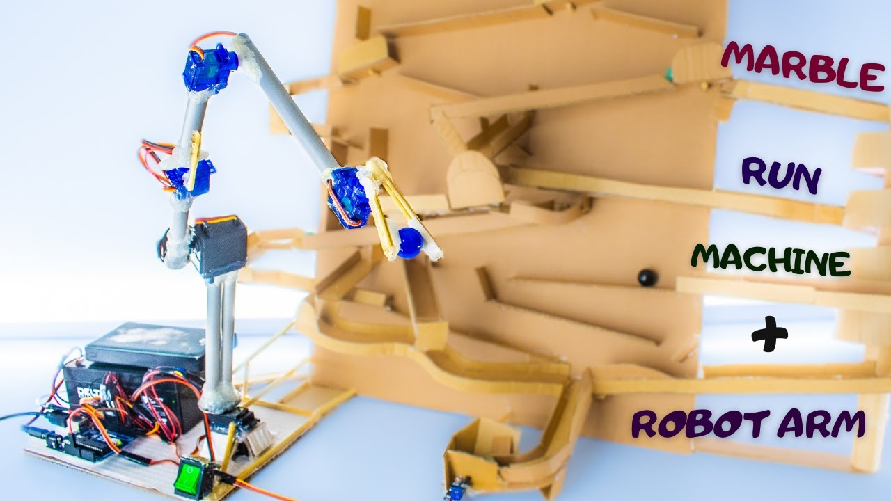 Amazing Marble Run Machine with Arduino Robot Arm - YouTube