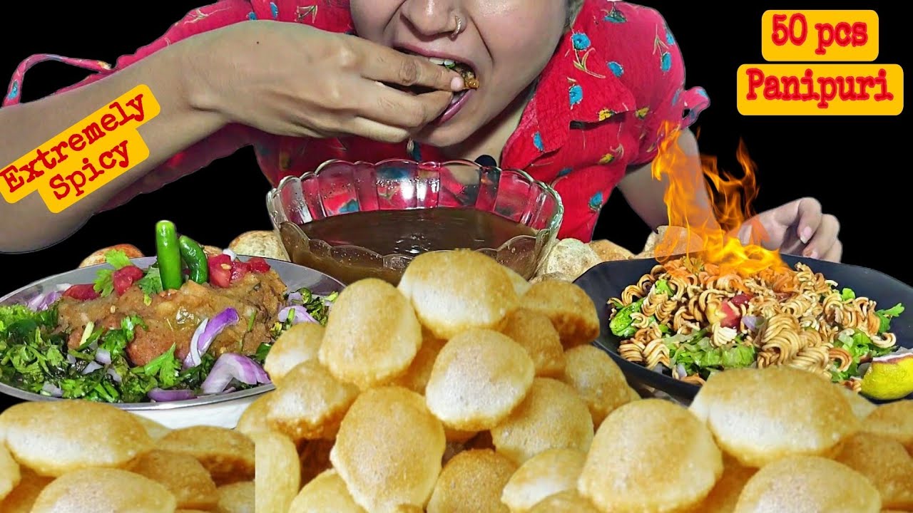 🔥SPICY🔥 PANIPURI CHALLENGE | INDIAN STREET FOOD| PANIPURI EATING SHOW ...