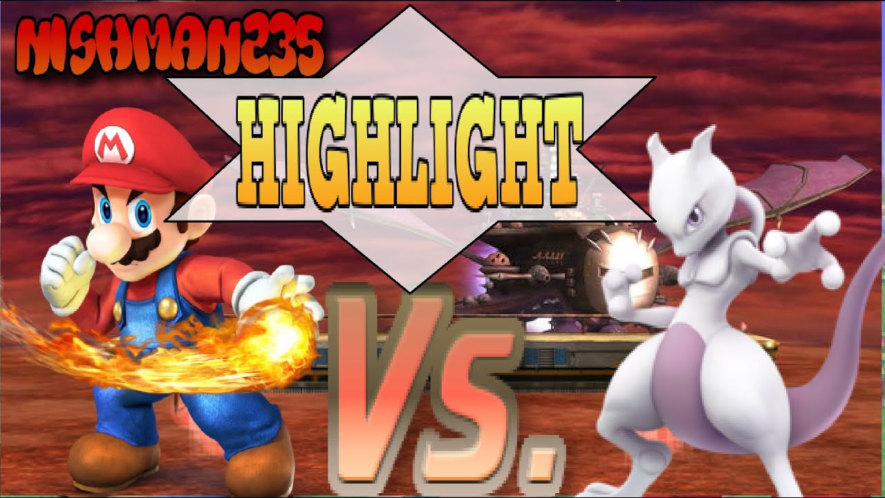Super Smash Bros. 4 Wii U HIGHLIGHT (Mario vs. Mewtwo) 1 on 1 "25 ...