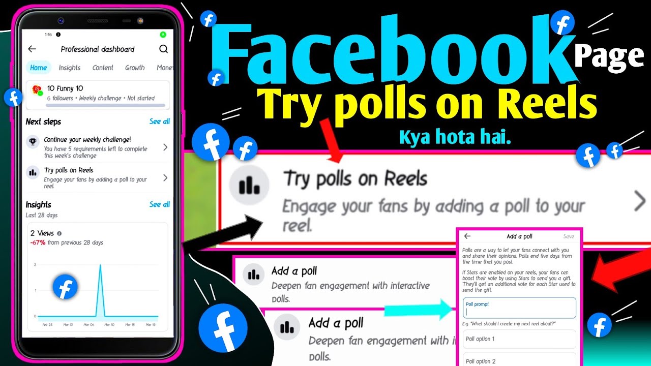 Try polls on Reels facebook page | facebook Try polls on Reels - YouTube