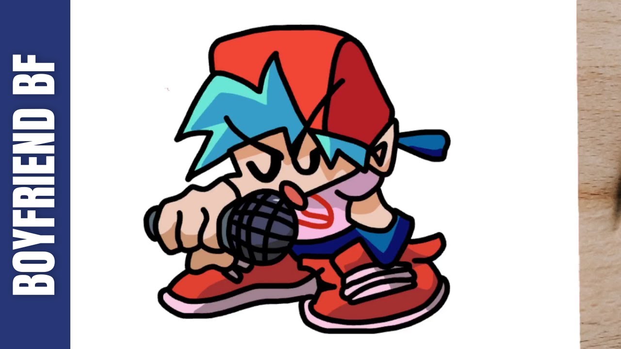 How to draw BOYFRIEND from Friday Night Funkin fnf STEP BY STEP - YouTube