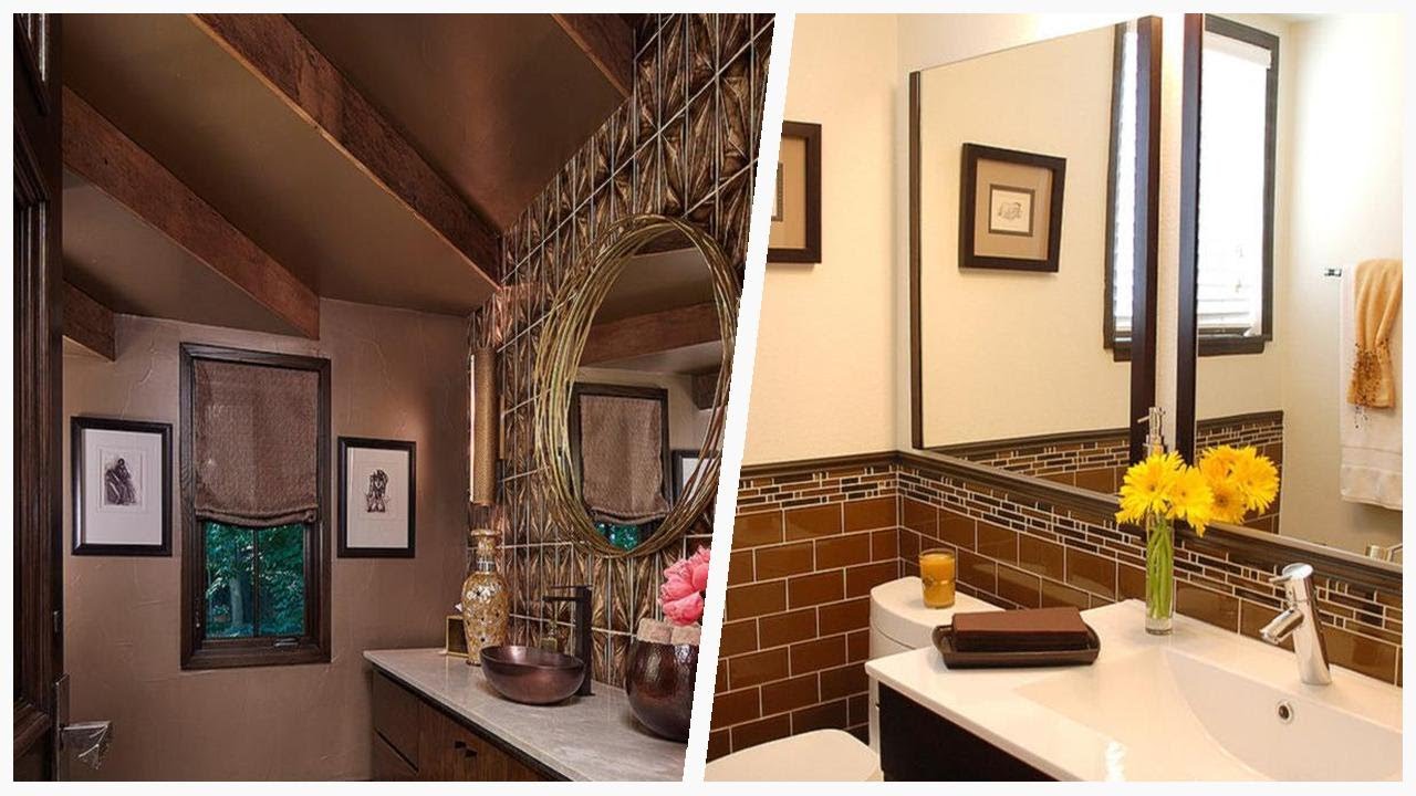 75 Transitional Brown Tile Powder Room Design Ideas You'll Love - YouTube