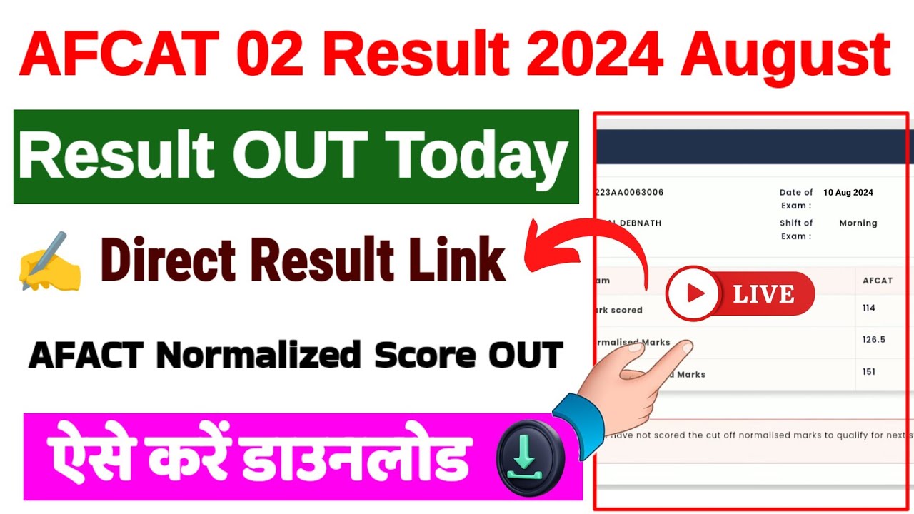 AFCAT Result 2024 🔴 AFCAT 2 Result 2024 Kaise Dekhe ? How To Check ...