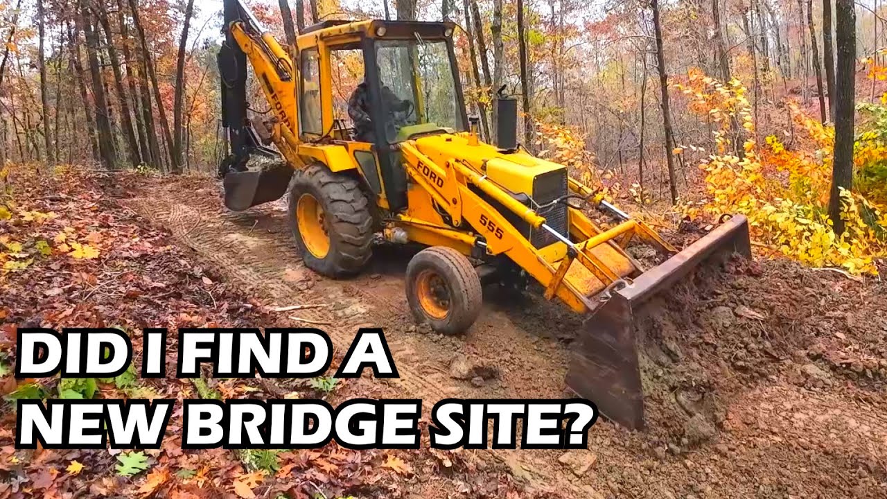 Using Old Backhoe to Build New Road To our New Property! - YouTube