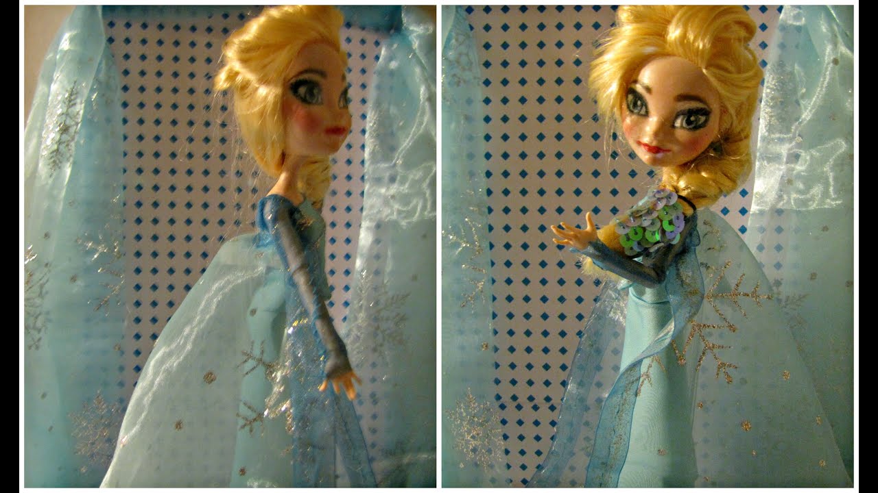 How to make a Frozen Elsa Doll Dress Tutorial - YouTube