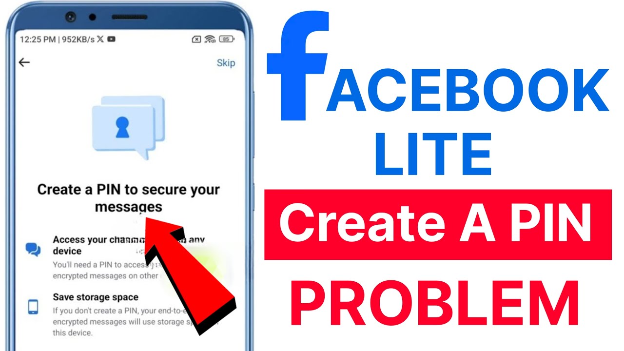 Facebook lite create a pin to secure your messages problem fix | Create ...
