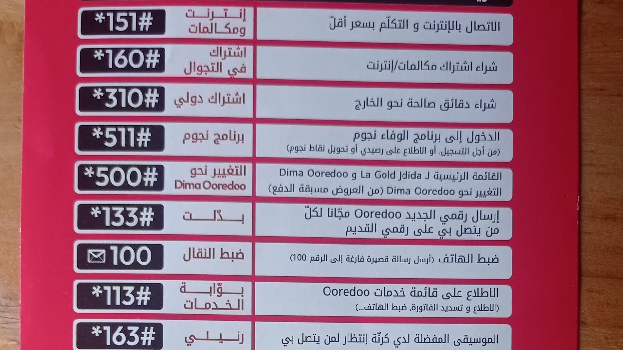 ooredoo codes tous #Algerie - YouTube