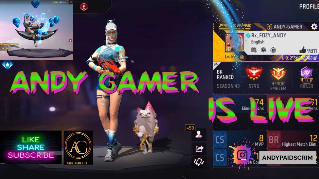 ANDY PAID SCRIM LIVE WITH Andy gamer. ff - YouTube