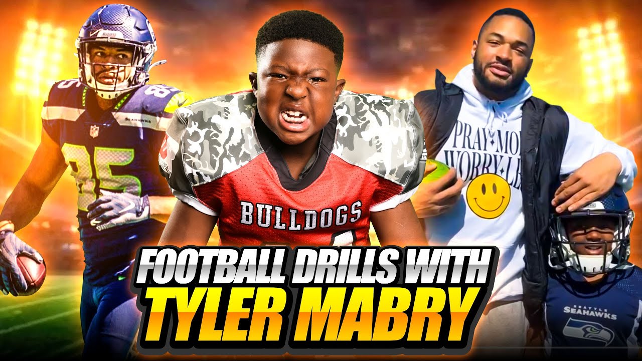 EJ works out with NFL's Seattle Seahawks Tyler Mabry - YouTube
