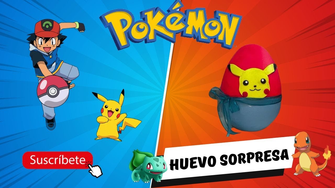 Huevo Sorpresa Gigante de Pikachu en Español de Plastilina Play Doh ...