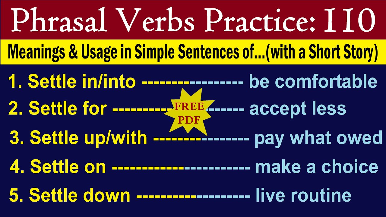 Master 5 Phrasal Verbs with "Settle" #phrasalverbs #fluentenglish # ...