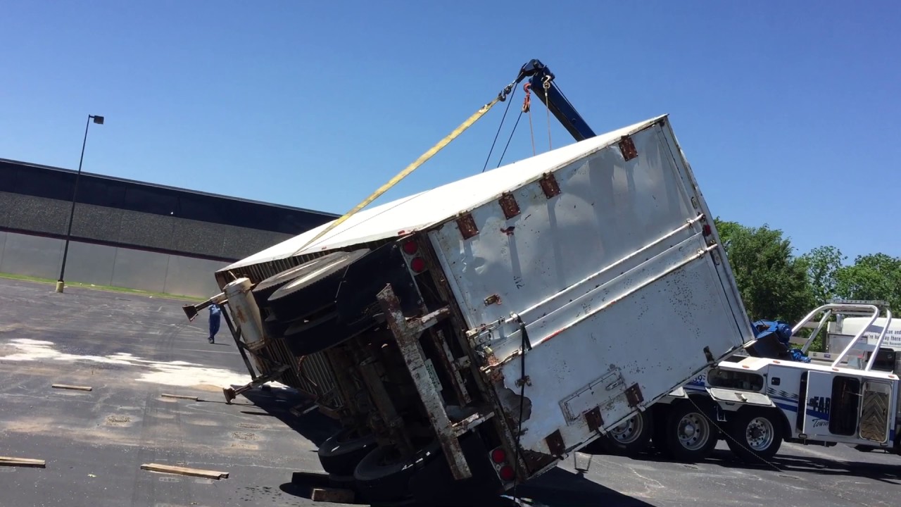 Trailer turned over - YouTube