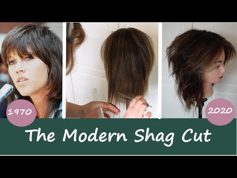 How to cut a shag haircut, a modern take on a 1970s classic. - YouTube