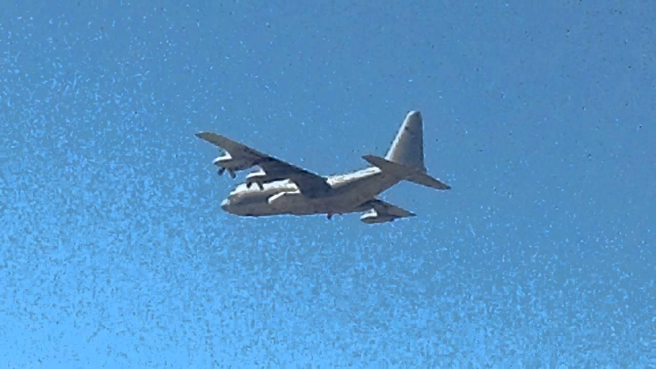 Marine Corps C-130 Hercules departing Fort Worth Meacham International ...