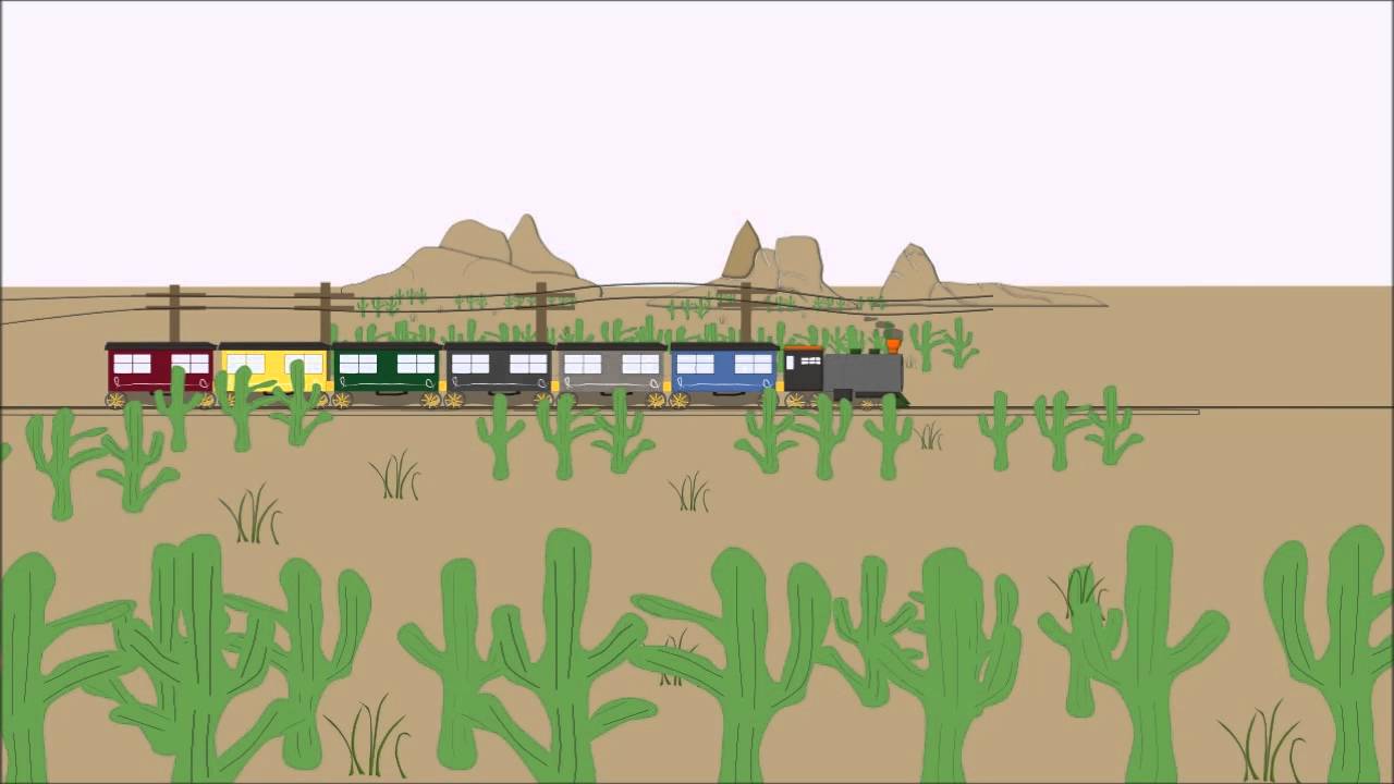 Animated_Illustrated | Cartoon Train going through tunnel - YouTube