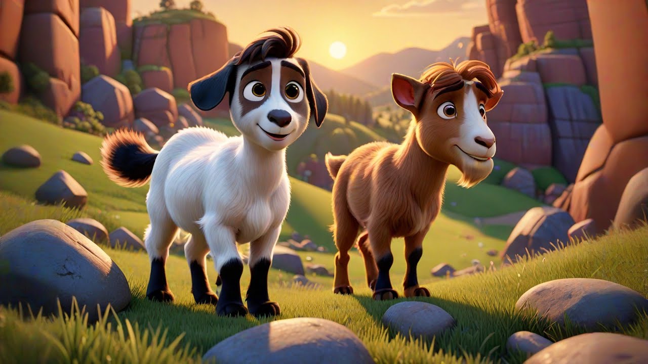 Four Gentle Goats Climb a Hill | Goat Song for Kids | Nursery Rhymes ...