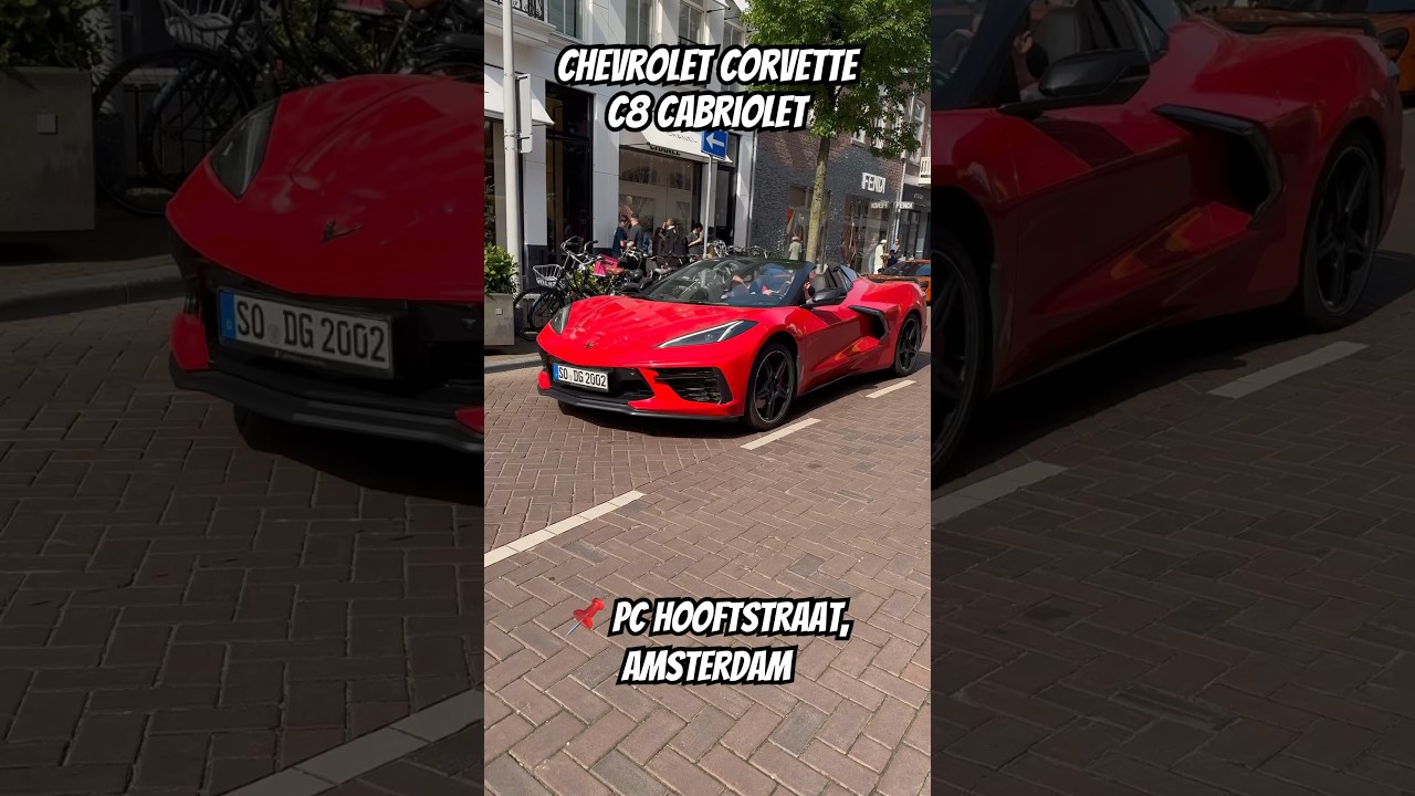 German Chevrolet corvette c8 cabriolet in Amsterdam - YouTube