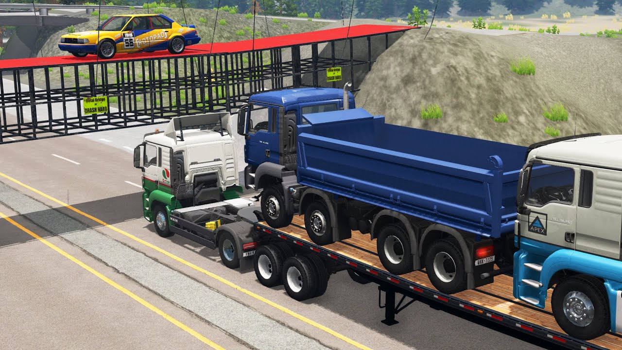 Trucks vs Destructible Bridges | BeamNG Drive - YouTube